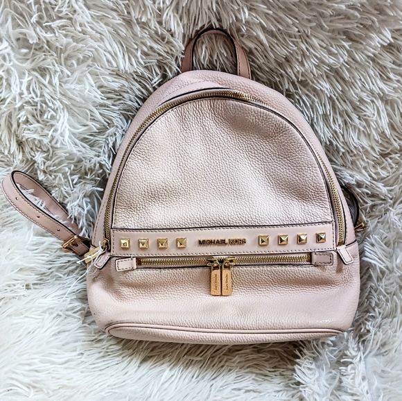 Michael Kors | Bags | Michael Kors Kenly Backpack Medium Studded Powder ...